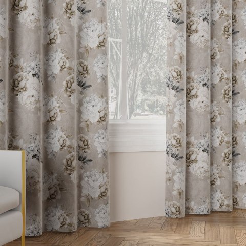 Tkanina dekoracyjna PEONI szerokość 140 cm kolor beżowy > MARKIZETA